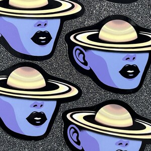Purple Saturn Sticker - Planet Sticker, Celestial Aesthetic Stickers - Etsy