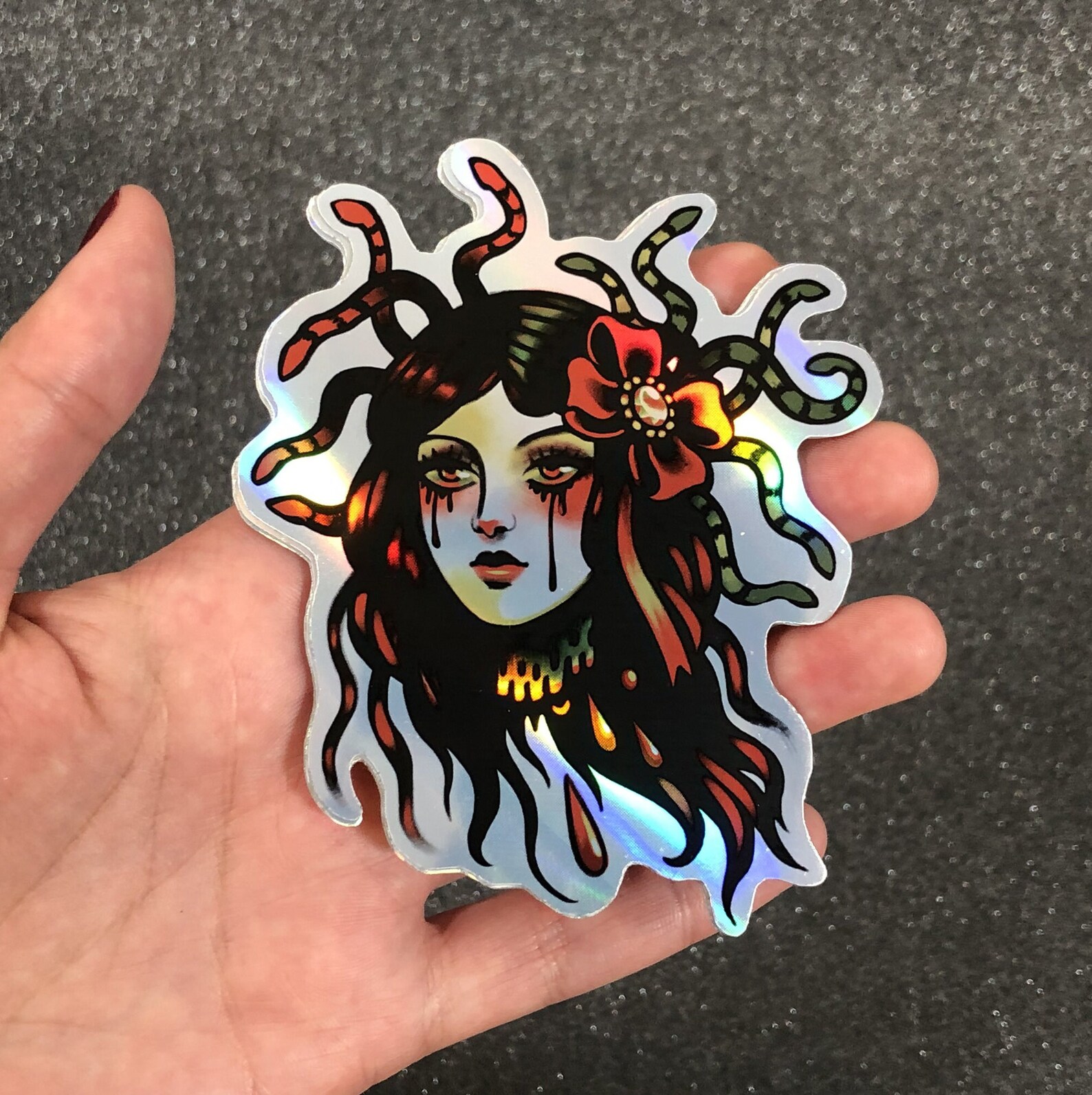 Weeping Medusa Sticker Greek Mythology Dark Academia - Etsy