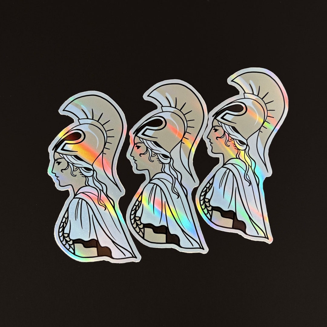 Greek Goddess Athena Bust Vinyl Sticker, Greek Mythology Stickers - Etsy