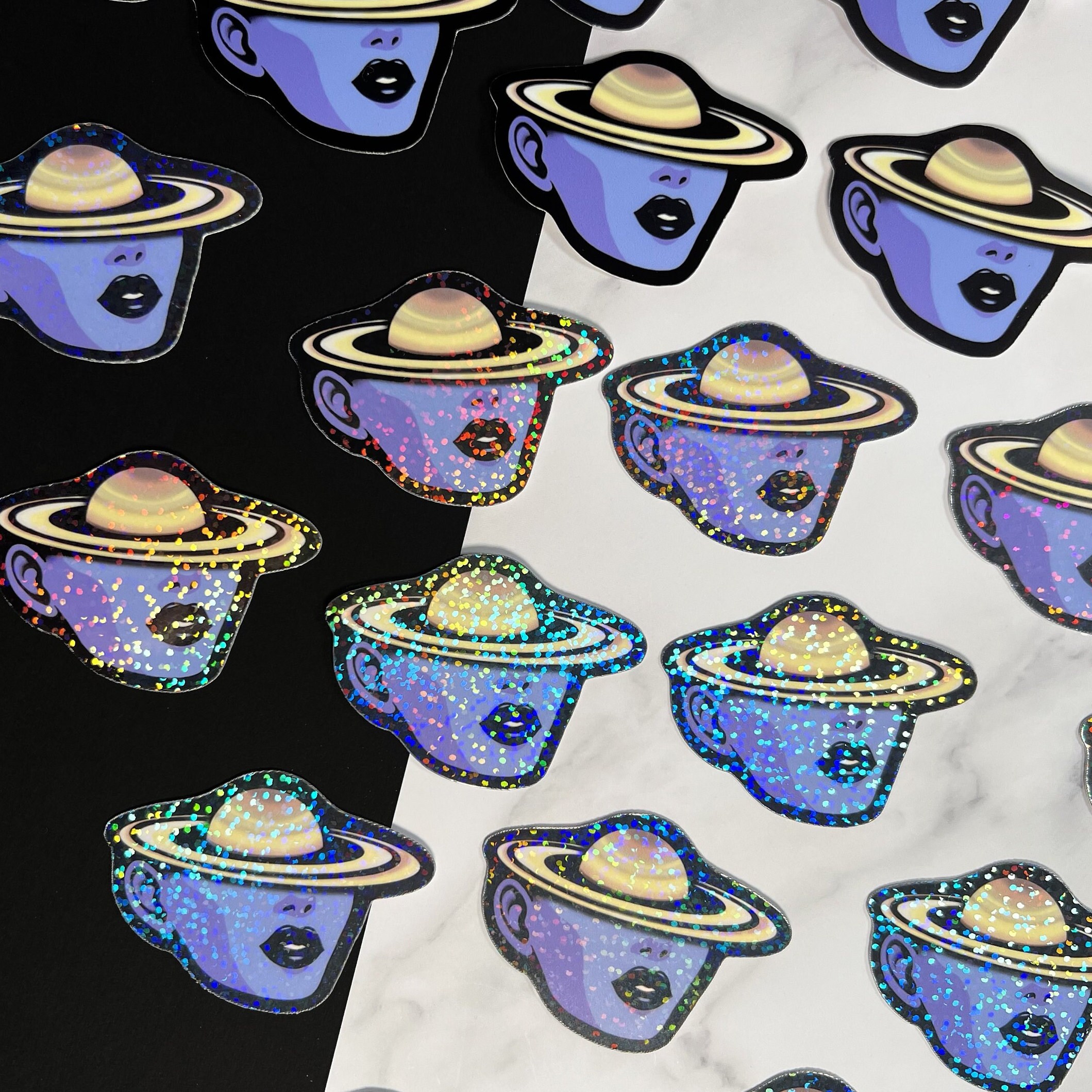 Purple Saturn Sticker - Planet Sticker, Celestial Aesthetic Stickers - Etsy