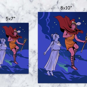 Hermes Art Print, Greek Mythology Art Print, the Psychopomp - Etsy