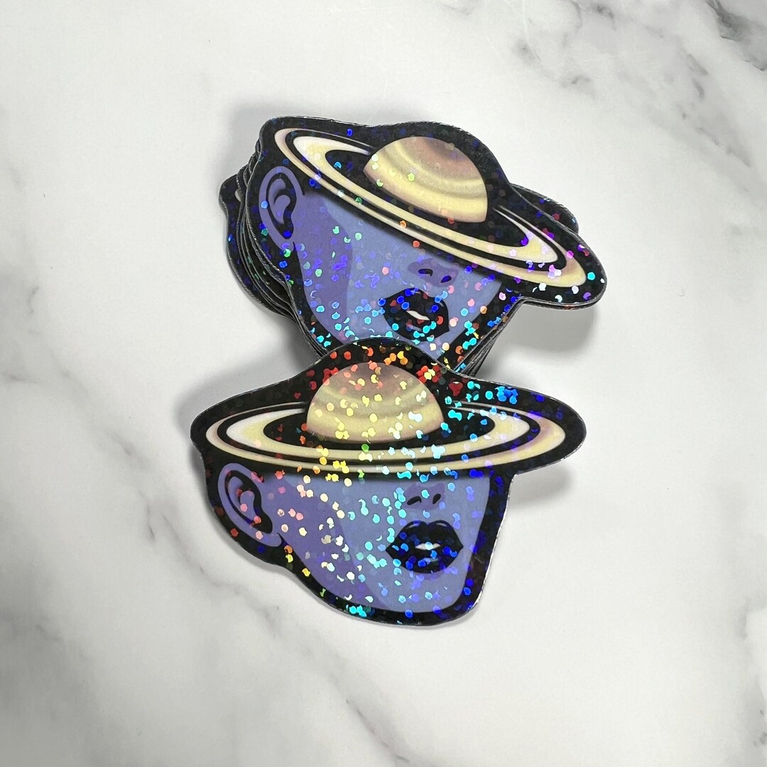 Purple Saturn Sticker - Planet Sticker, Celestial Aesthetic Stickers - Etsy