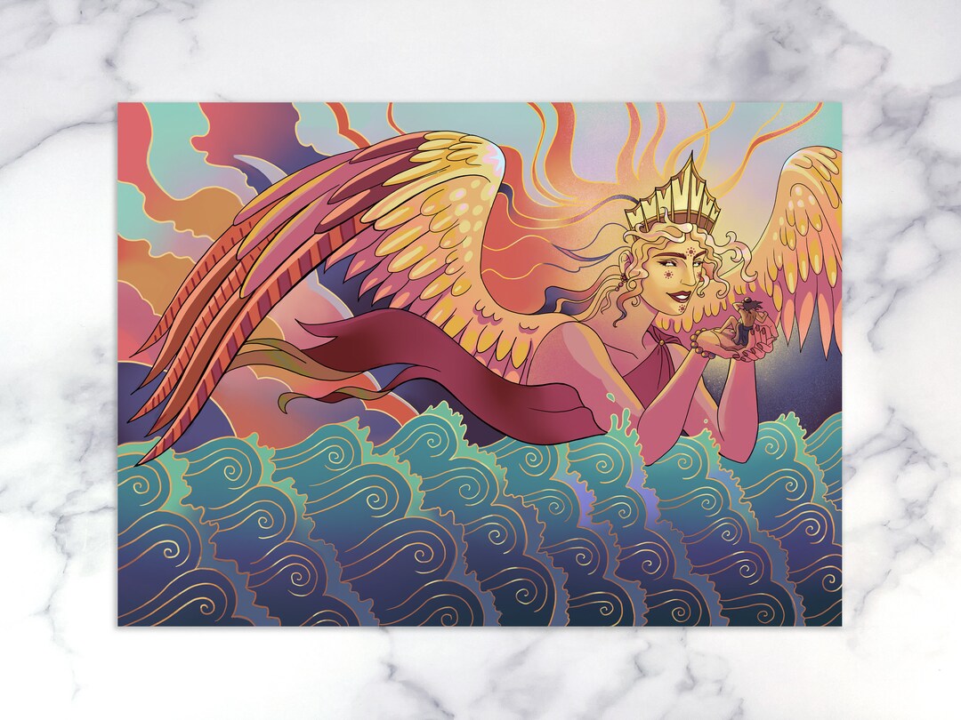 Eos Art Print - Goddess of the Red Dawn Art Print, Greek Mythology Wall ...