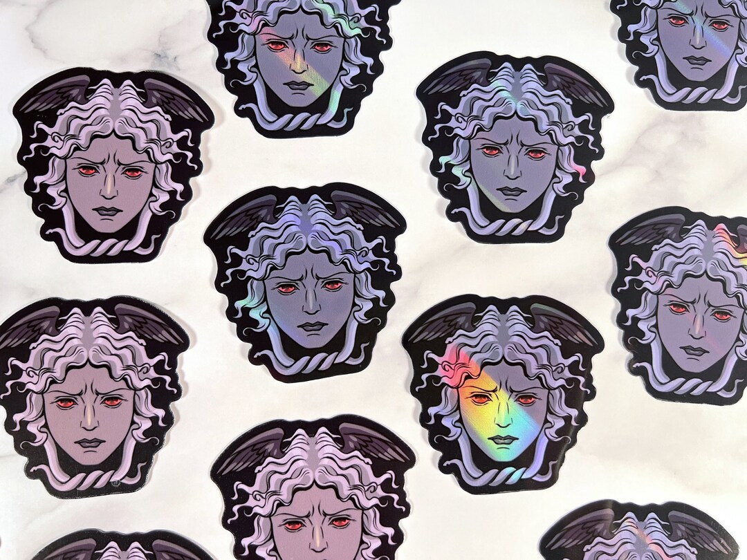 Dark Medusa Sticker Greek Mythology Holographic Sticker, Light Academia ...