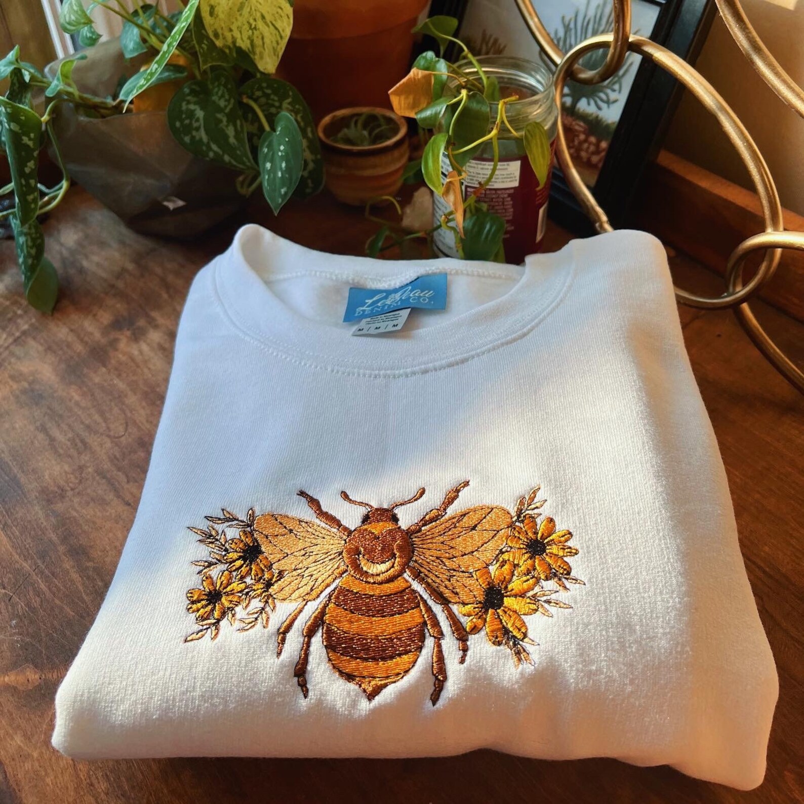 White Custom Embroidered Crewneck Unisex Embroidered Fleece - Etsy