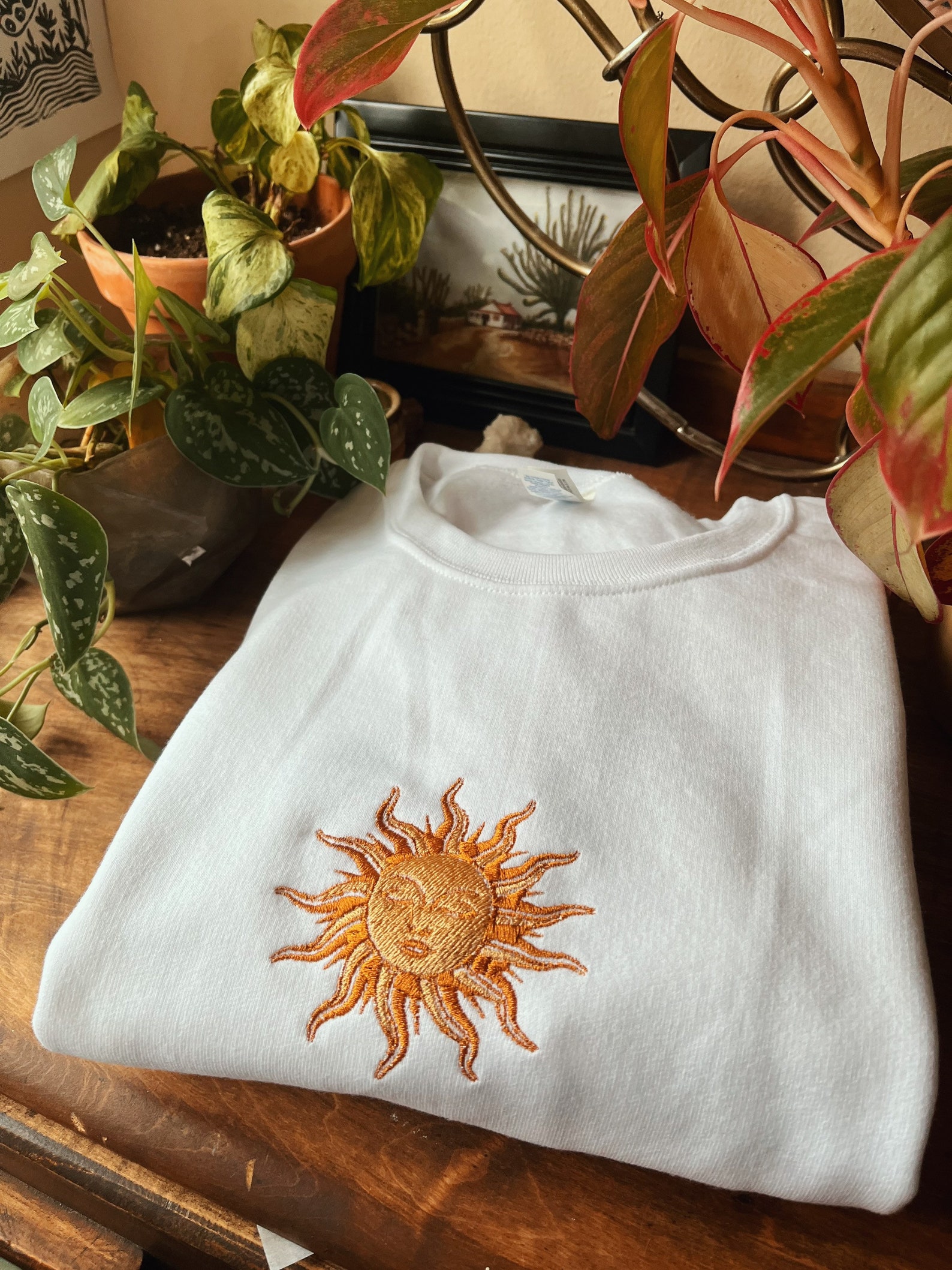White Custom Embroidered Crewneck Unisex Embroidered Fleece - Etsy