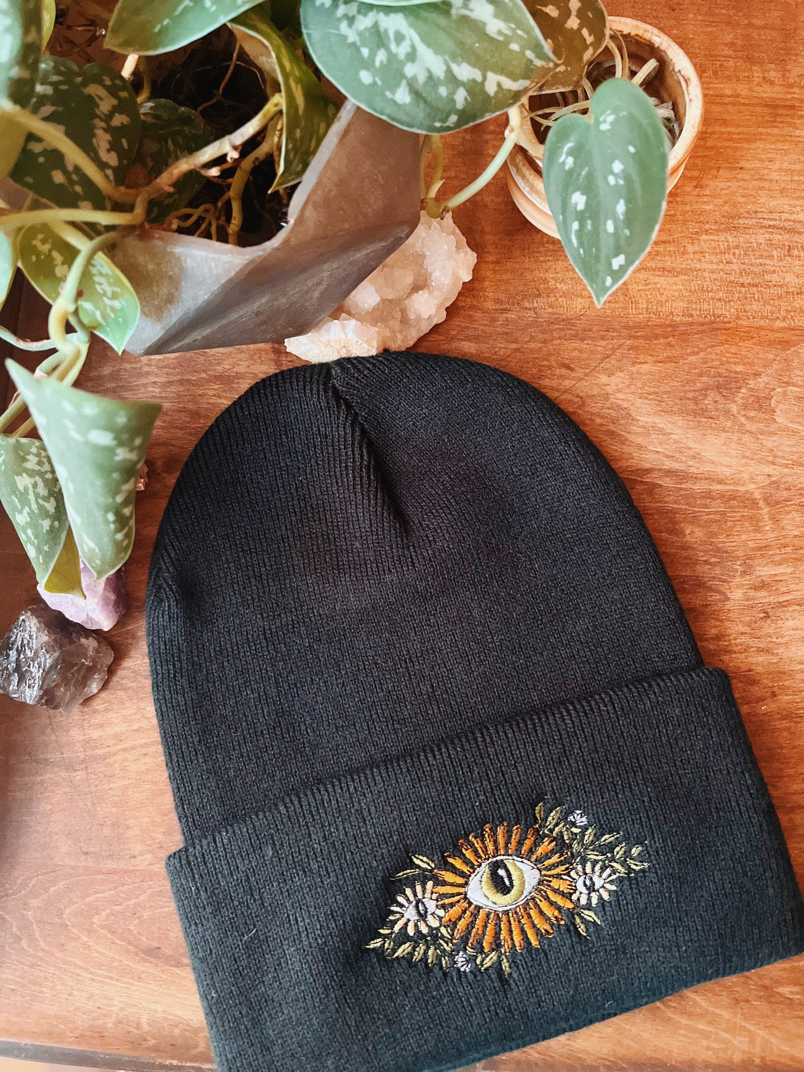Floral Evil Eye Beanie Embroidered Beanie Boho Beanie - Etsy