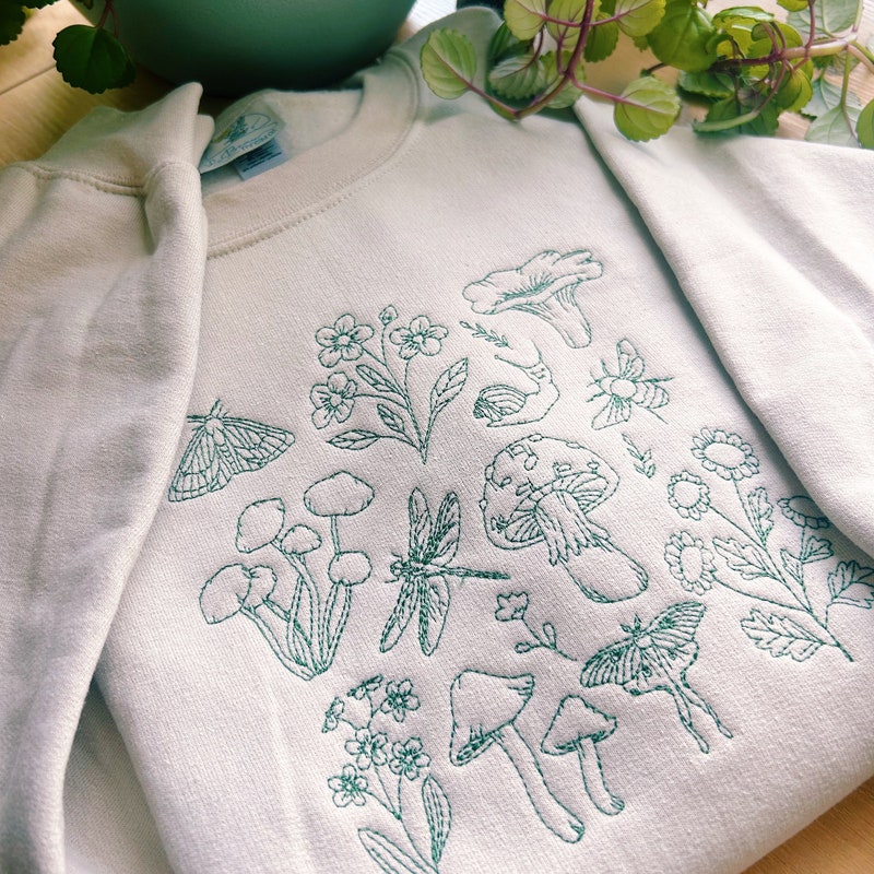 Embroidered Sweatshirt - Etsy
