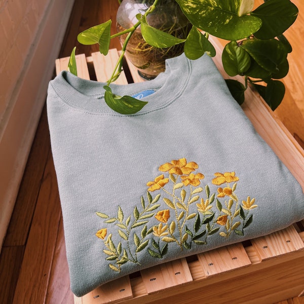 Embroidered Sweatshirt - Etsy