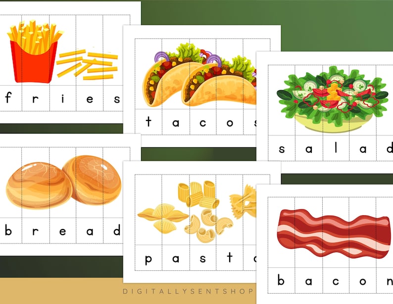 36 Sequencing Puzzles | Food Flashcards | Sequence Cut and Play Early ...