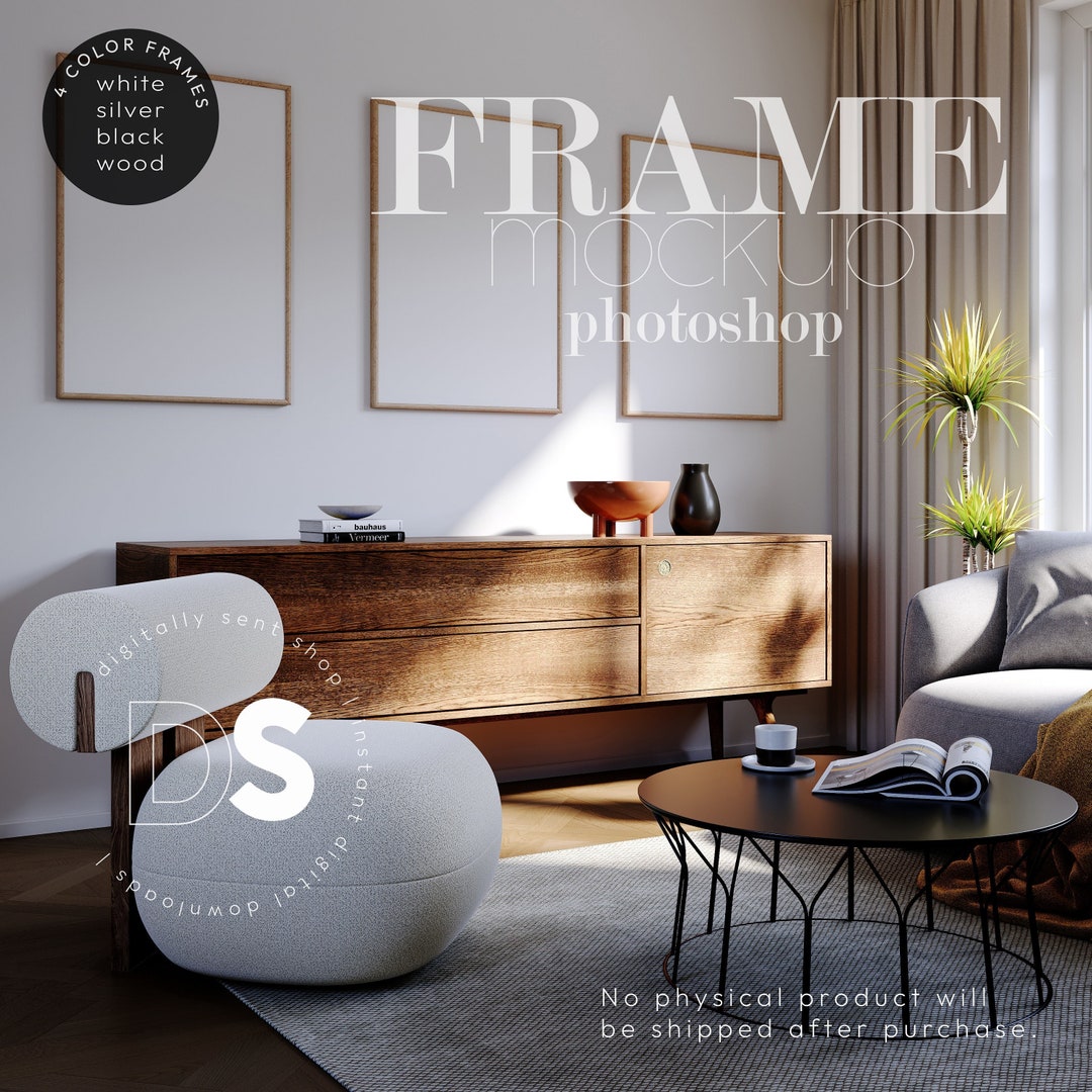 3 Frames, 4 Colors, Three Frames Mockup, Four Colors Mockup, Editable ...