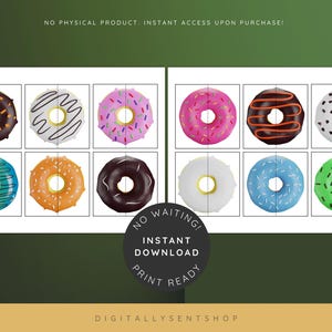 Printable Donuts Matching Game – 36 Toddler Puzzle, Preschool Binder ...