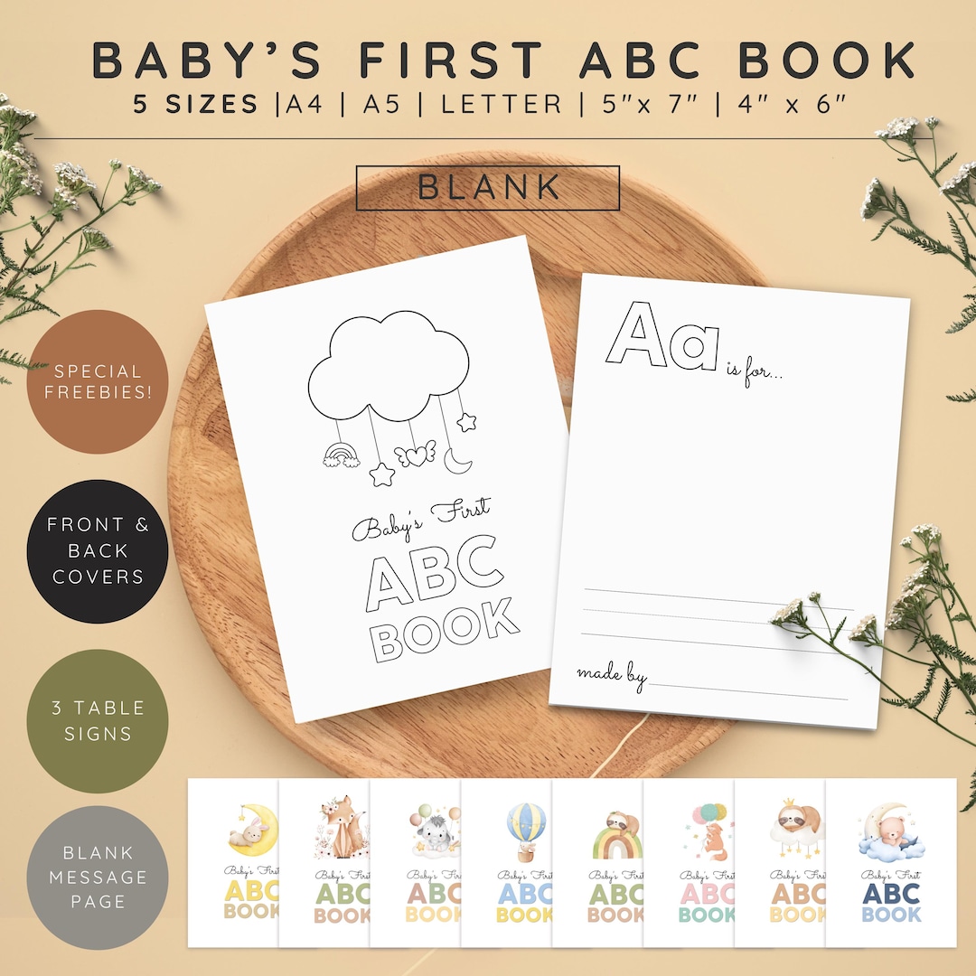 Blank Alphabet Book, Baby's First ABC Book, Baby's First Alphabet Book ...