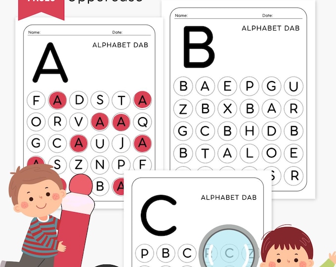 26 Printable Alphabet Lowercase Dab It Worksheets | Preschool-kdg ...