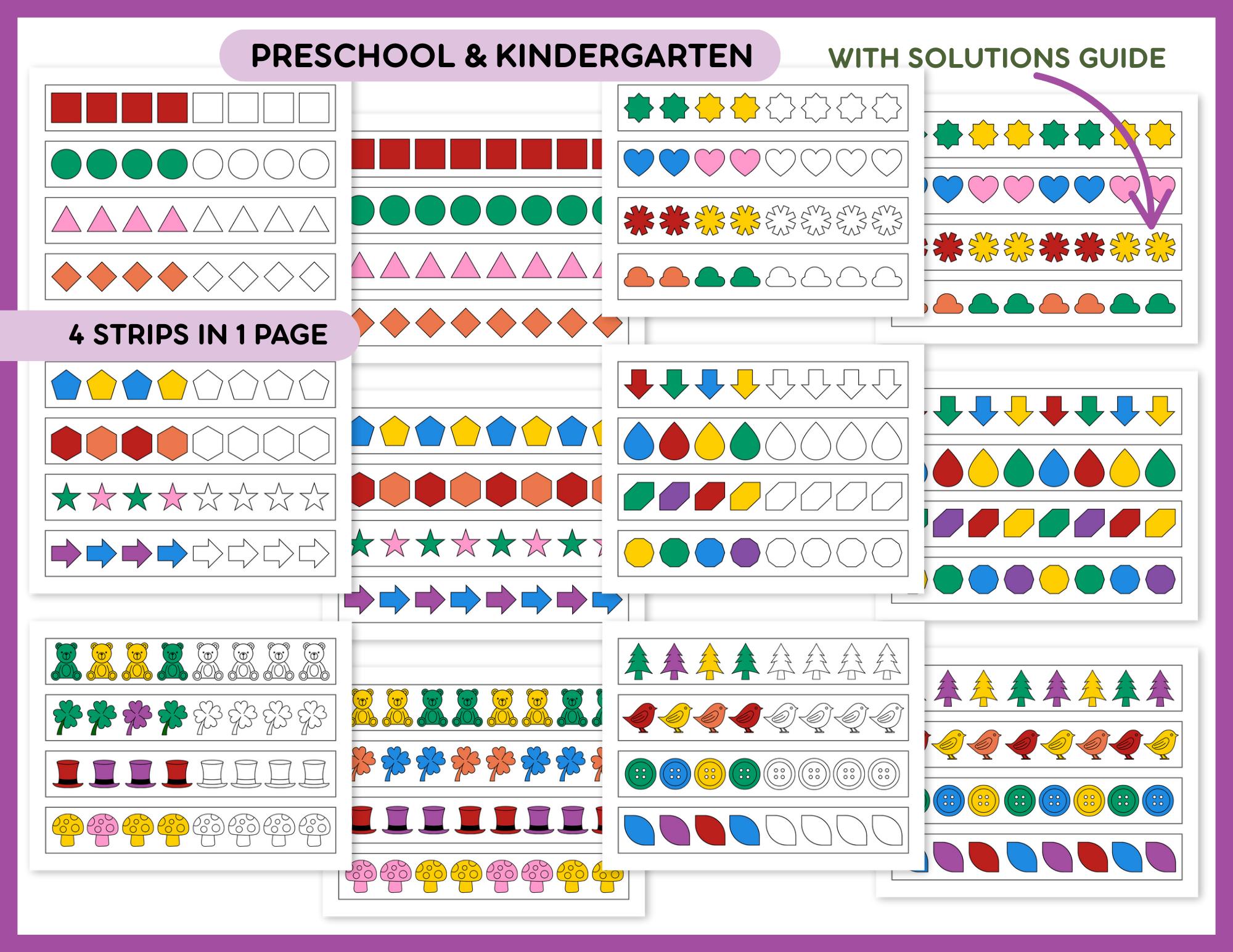 Pattern Worksheets | Repeat the Pattern Worksheets Pack | Preschool ...