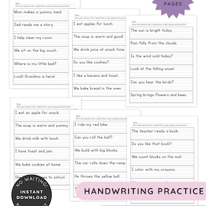 450 Sentence Writing Worksheets Bundle | Handwriting Practice for ...