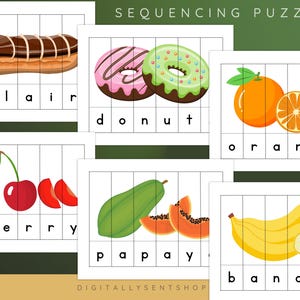 36 Sequencing Puzzles | Food Flashcards | Sequence Cut and Play Early ...