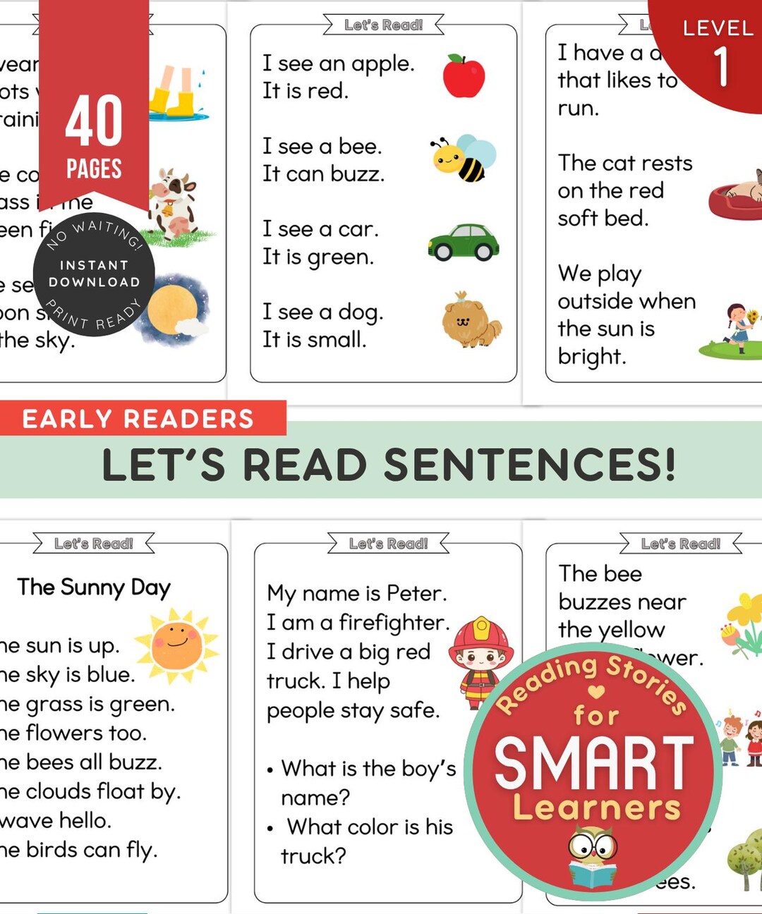 Let's Start Reading | Reading Readiness Practice | Early Literacy ...