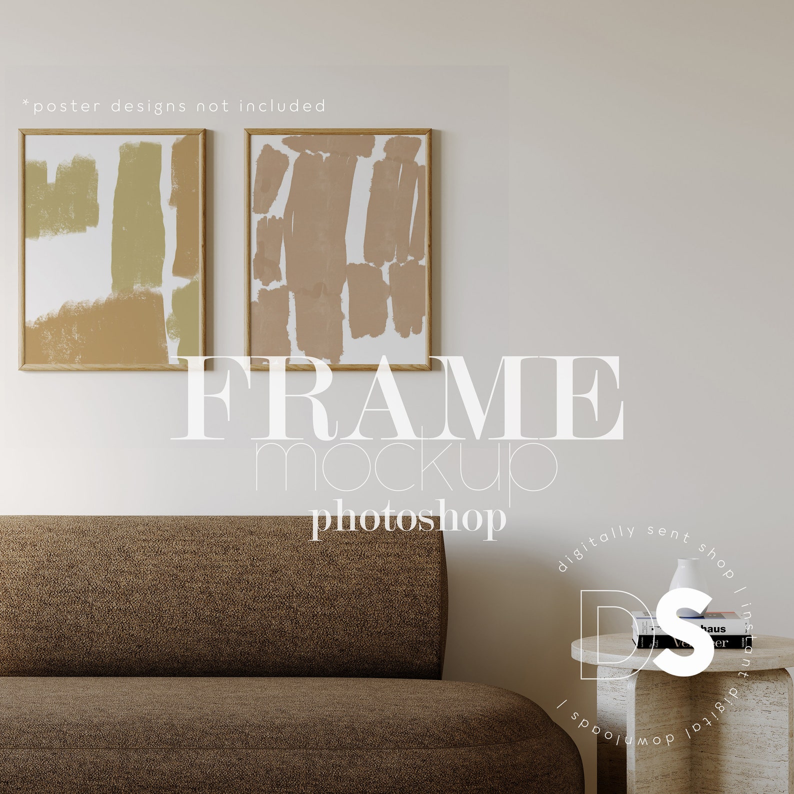 2 Frames Mockup, Silver Frame Mockup, Black Frame Mockup, Editable ...
