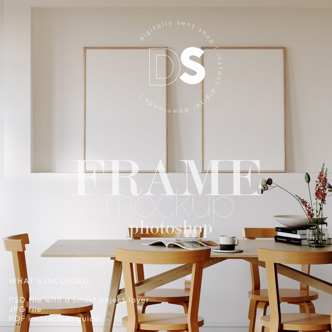 Two Frames Mockup, Editable Frame Mockup, Wood Frame Mockup, Modern ...