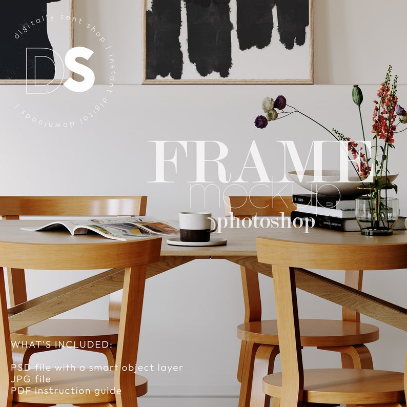 Two Frames Mockup, Editable Frame Mockup, Wood Frame Mockup, Modern ...