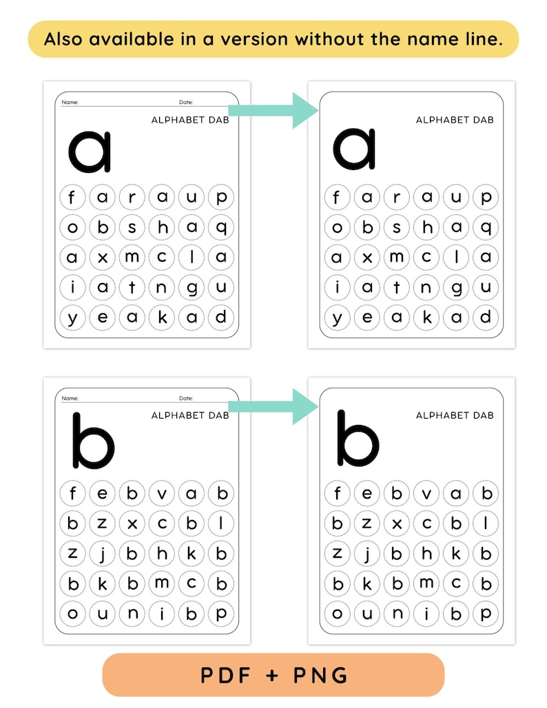 Alphabet Dab It Worksheets | Lowercase A–Z Dot Marker Activities | 26 ...