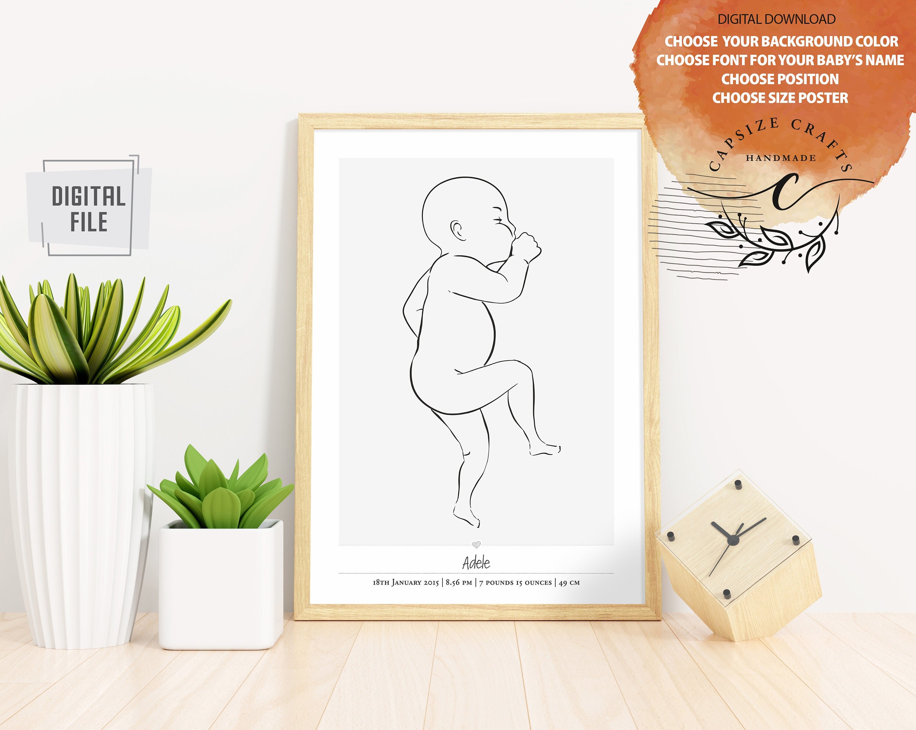 Baby Birth Poster 1:1 Scale Personalised Newborn - Etsy