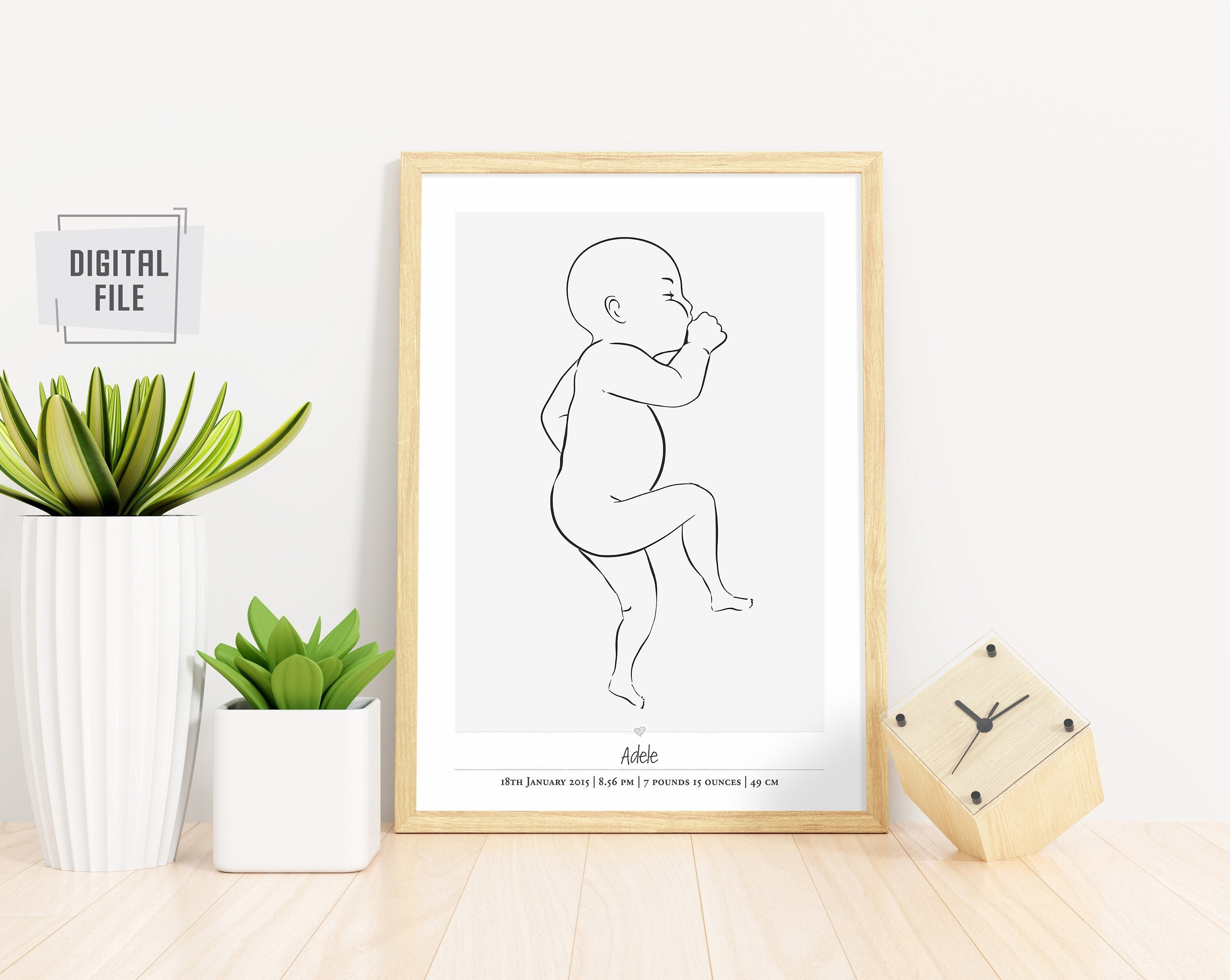 Baby Birth Poster 1:1 Scale Personalised Newborn - Etsy