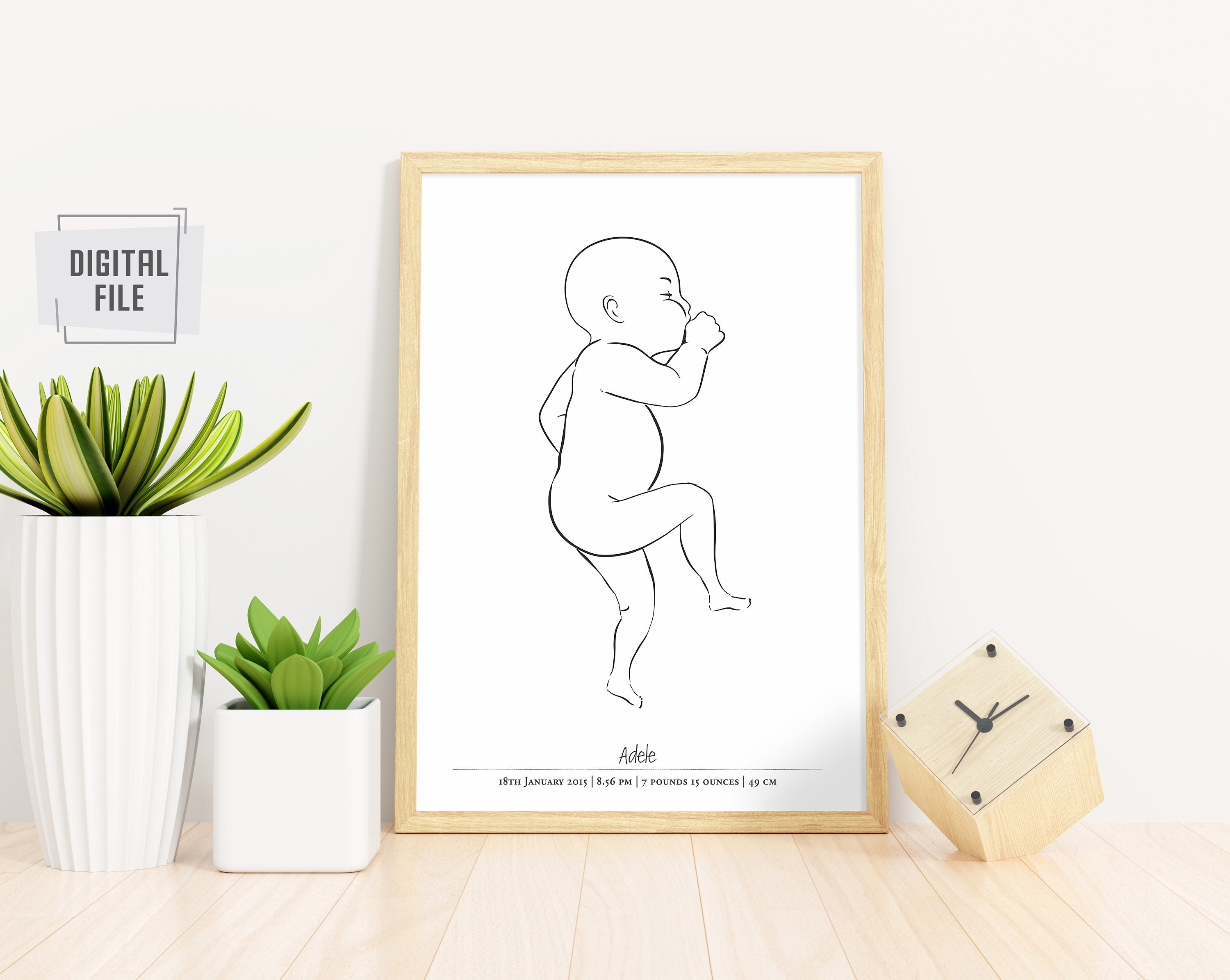 Baby Birth Poster 1:1 Scale Personalised Newborn - Etsy