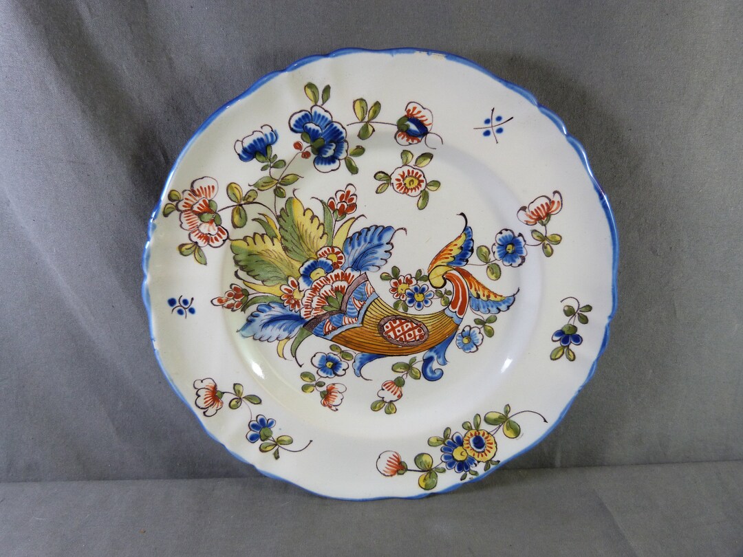 French Earthenware Plate From Saint-clément 19th Century, Decorated ...
