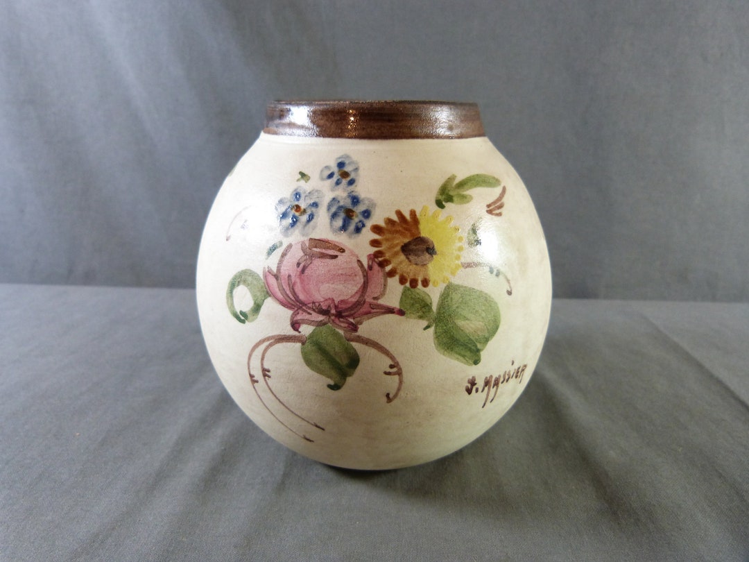 VALLAURIS Vase Jérôme MASSIER Fils, in Polychrome Earthenware With ...