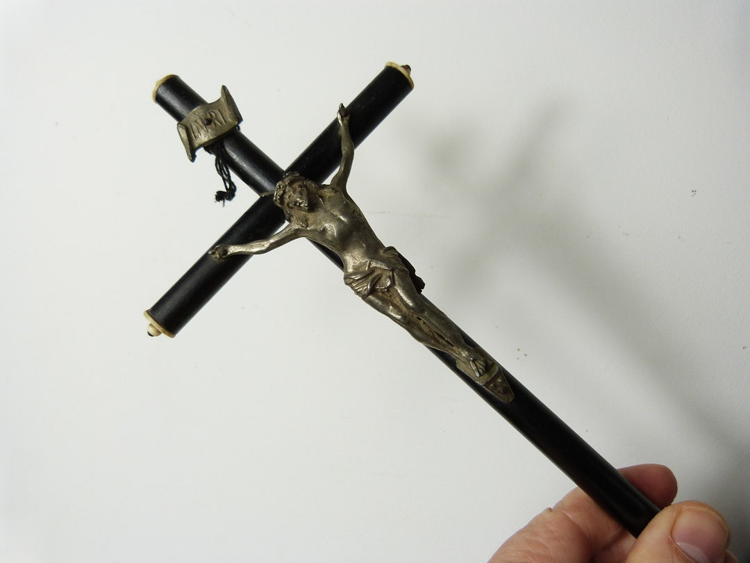 Napoleon III Crucifix in Blackened Wood and Silvered Bronze, Cross - Etsy