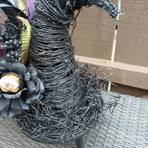 Black Grapevine Witches Hat Decor for Entryway, Witch Hat Centerpiece ...