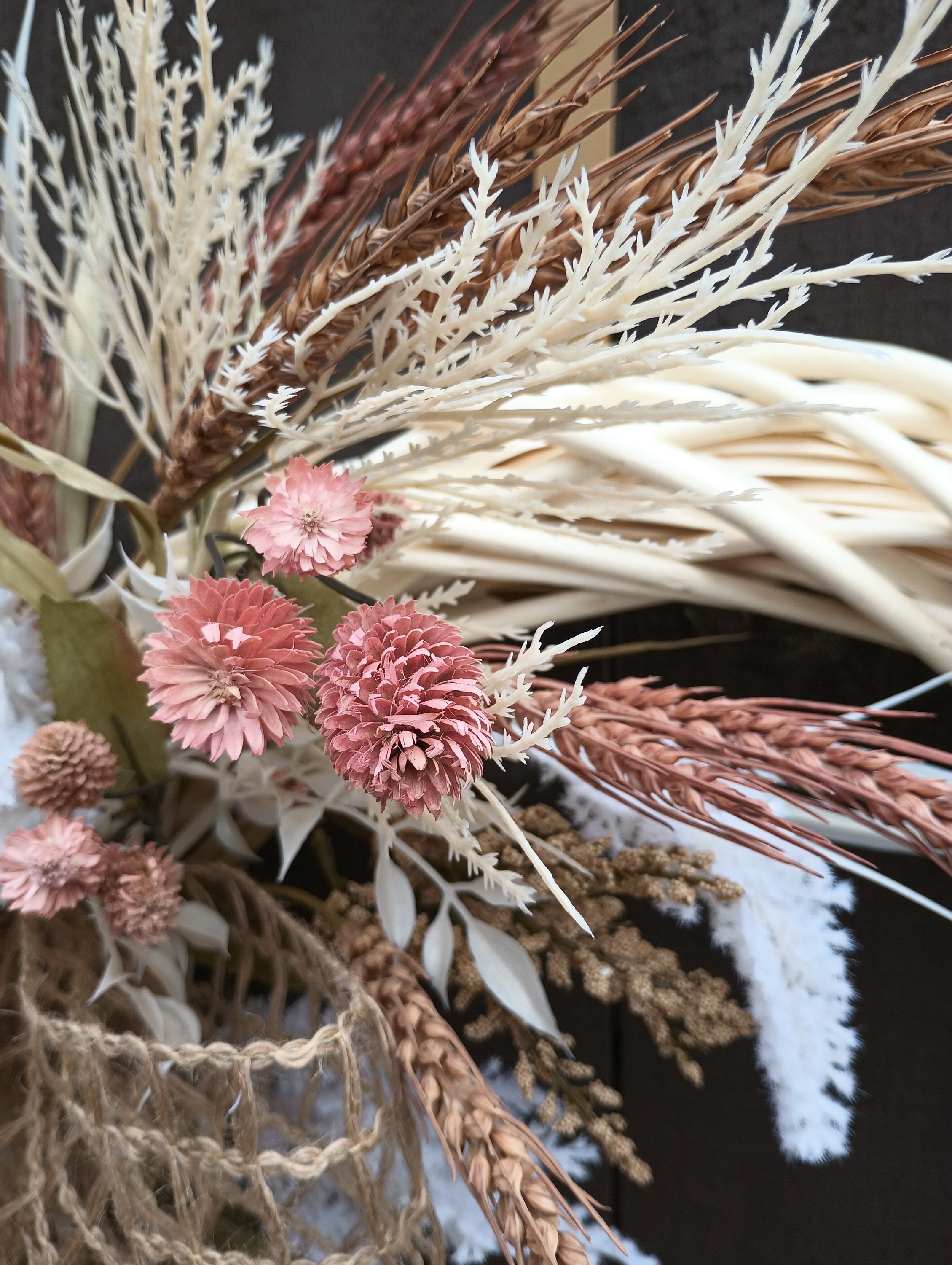 Neutral Fall Boho Chic Front Door Willow Wreath With Rustic - Etsy
