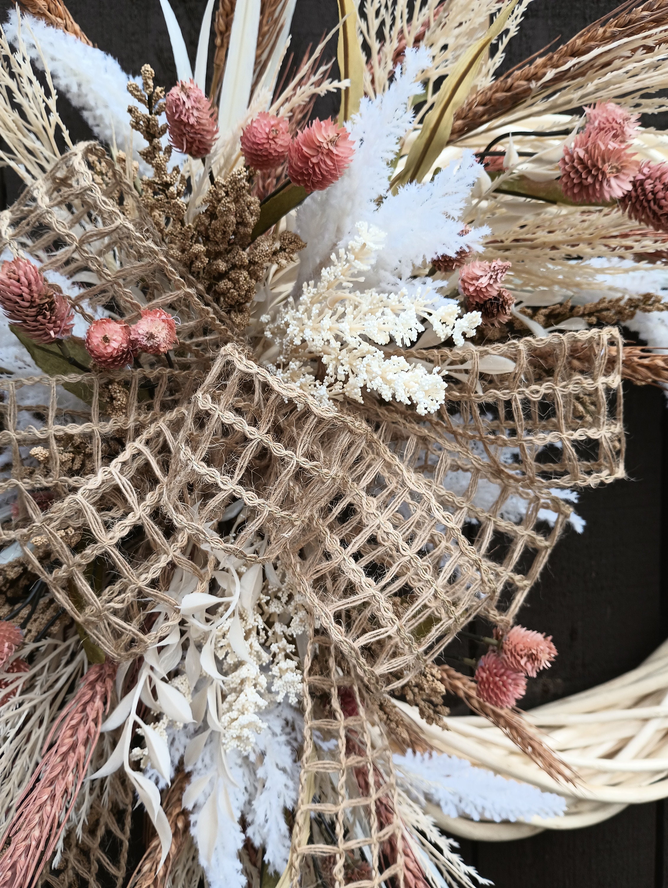 Neutral Fall Boho Chic Front Door Willow Wreath With Rustic - Etsy