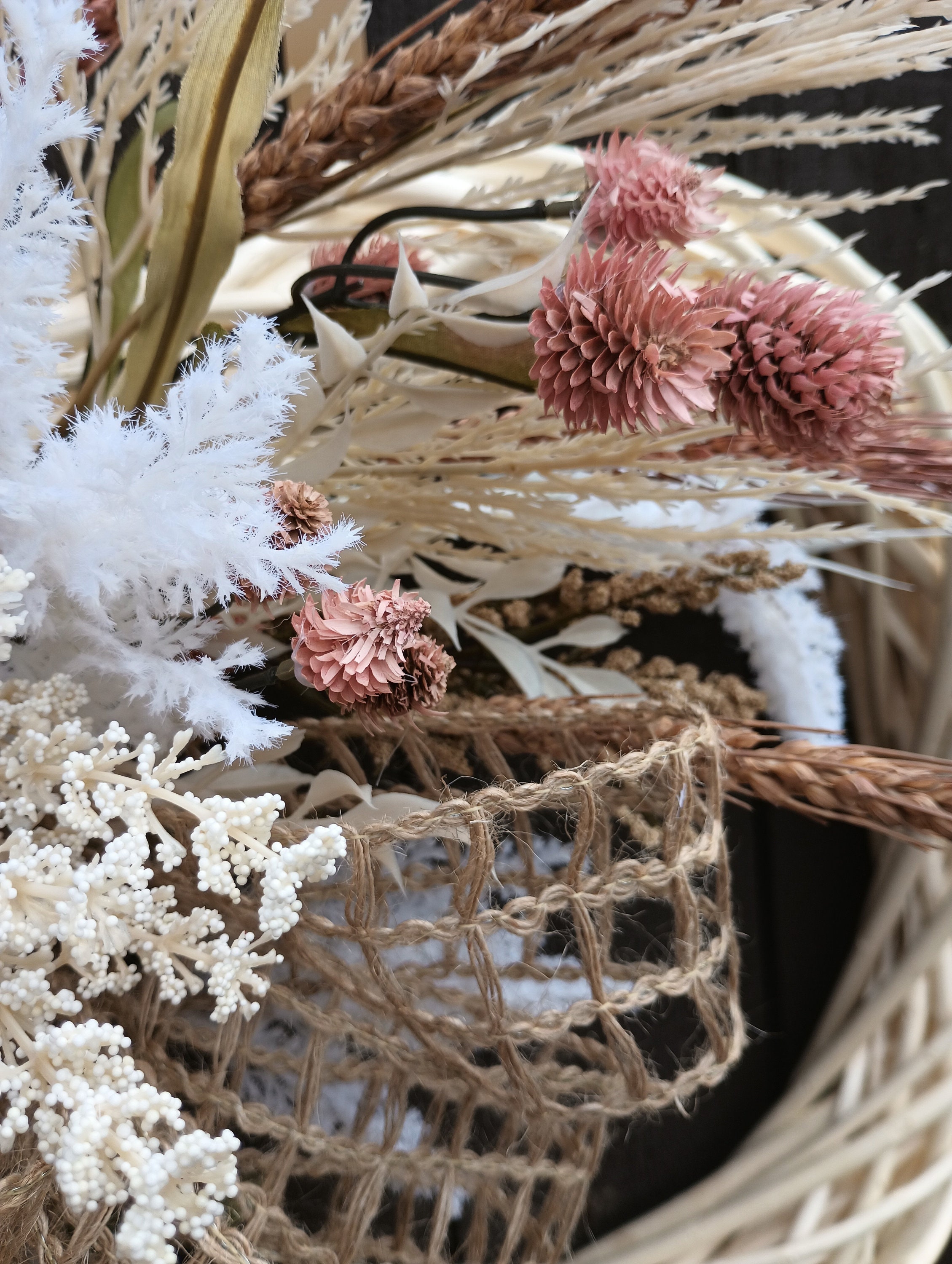 Neutral Fall Boho Chic Front Door Willow Wreath With Rustic - Etsy