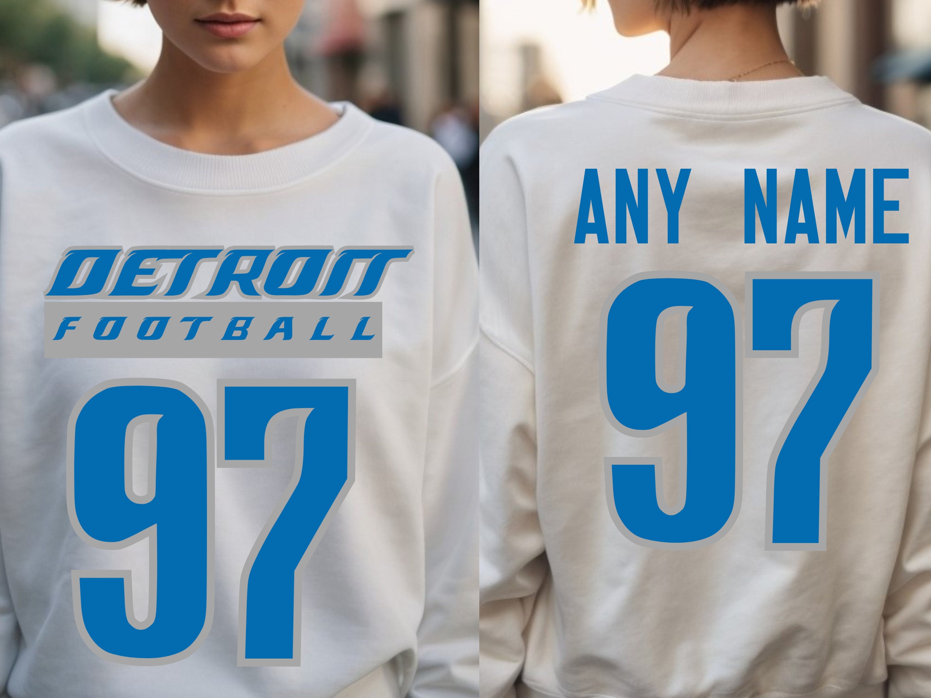 Custom Detroit Football Throwback T-shirt, Personalized Unisex Football ...