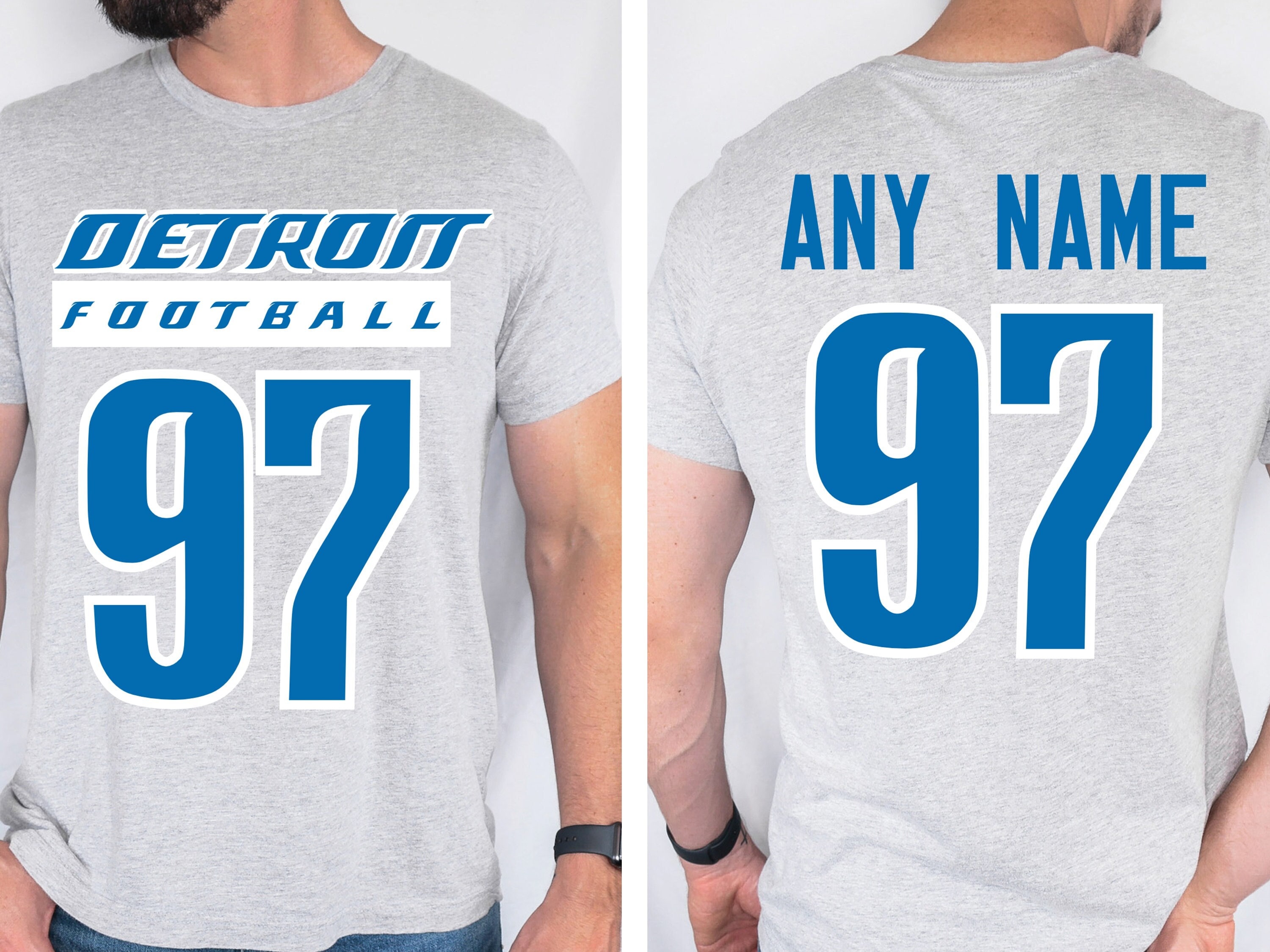 Custom Detroit Football Throwback T-shirt, Personalized Unisex Football ...