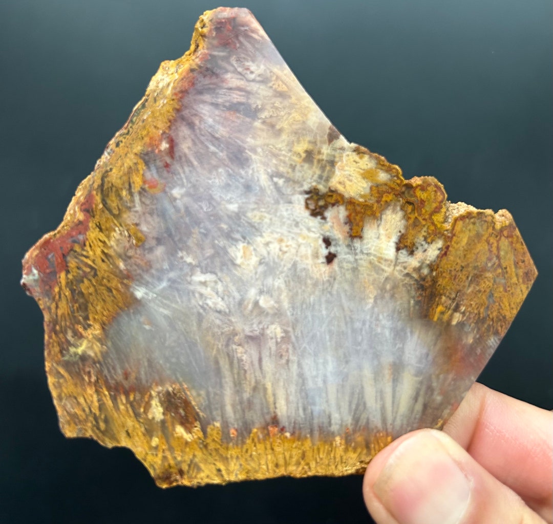 Purple Sagenite Agate Lapidary Slab, 7.5mm Thick, Rough Stone, Cabochon ...