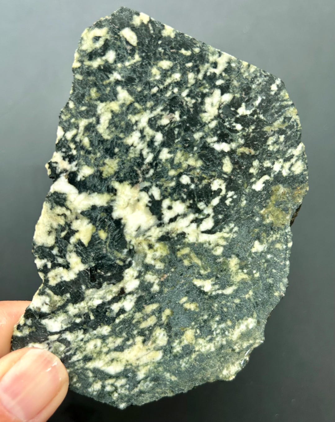 Green and White Feldspar Stone Lapidary Slab, 5.5mm Thick, Rough Stone ...