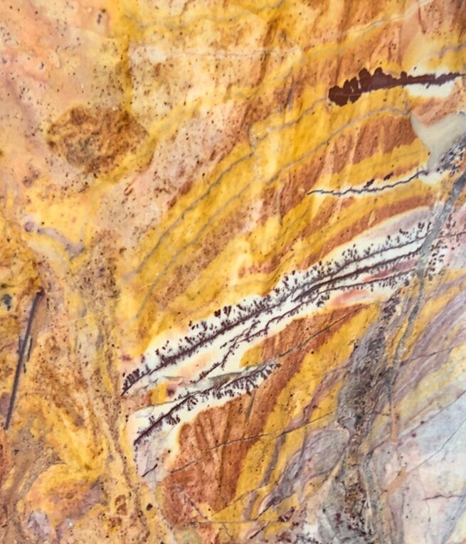 Sonoran Dendritic Rhyolite Stone Lapidary Slab, 7mm Thick, Rough Stone ...