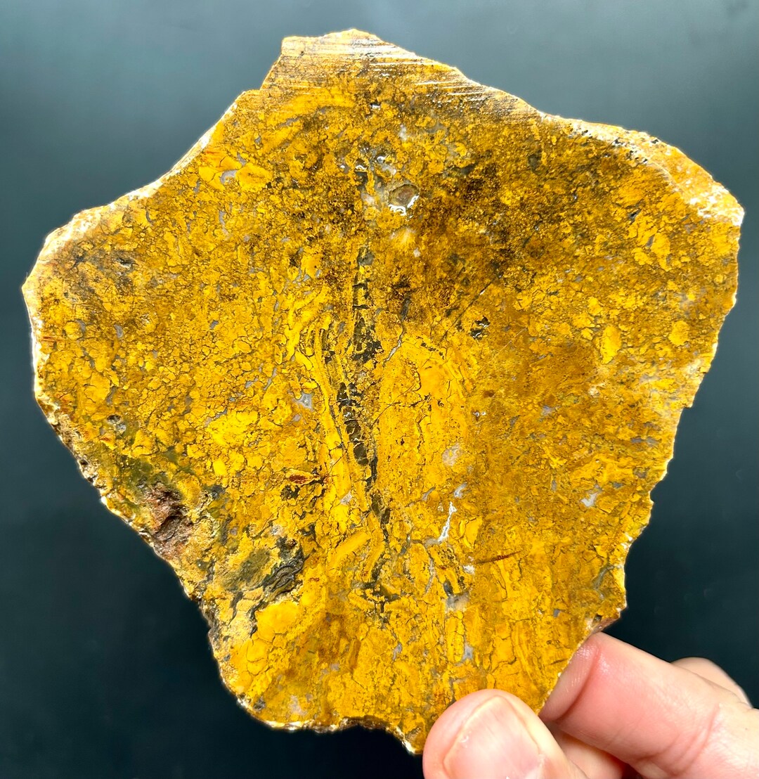 Yellow Jasper Lapidary Slab, Rough Stone, 7mm Thick, Cabochon Slab ...