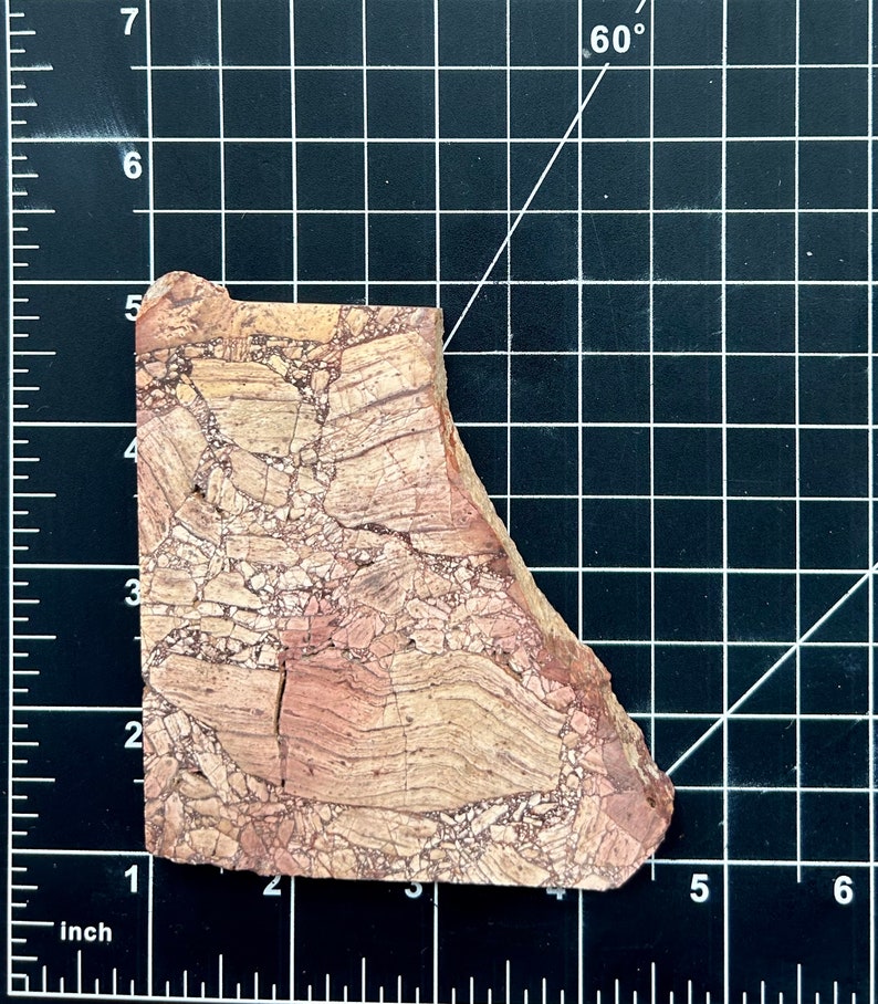 Chipboard Rhyolite Stone Slab: Pink, Red, Brown, Tan Lapidary Material ...