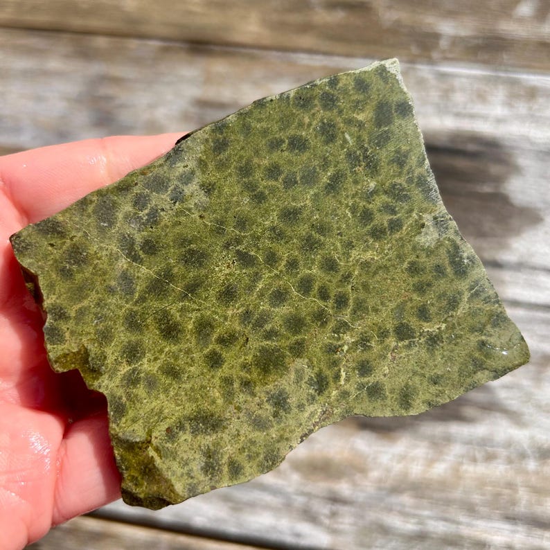 Serpentine Stone Slab: Olive and Dark Green, Lapidary Material (107g, 5 ...