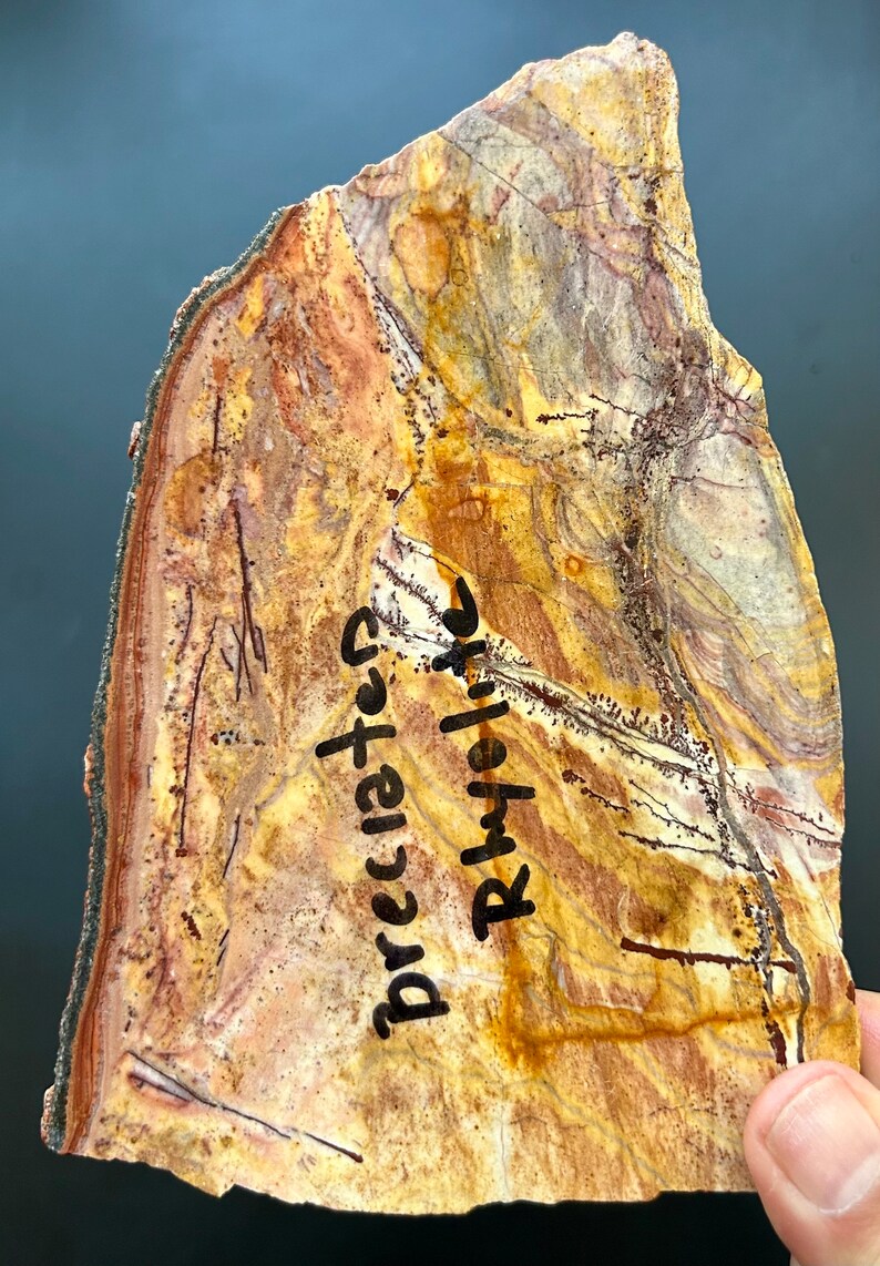 Sonoran Dendritic Rhyolite Stone Lapidary Slab, 7mm Thick, Rough Stone ...