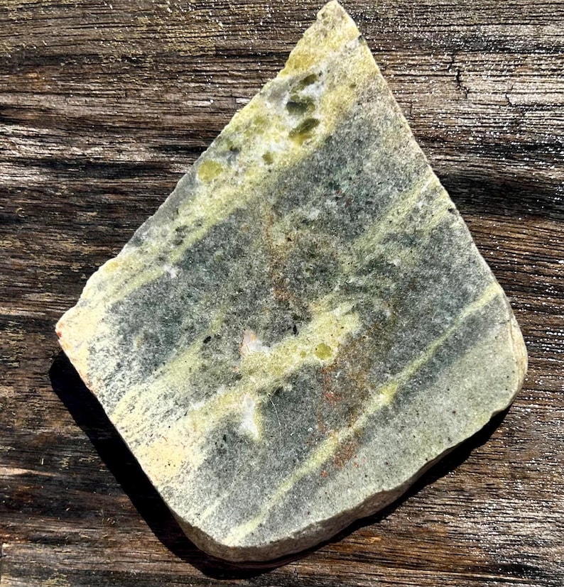 Gemmy Inclusions Green Serpentine Stone Slab: Lapidary Material (53g, 5 ...