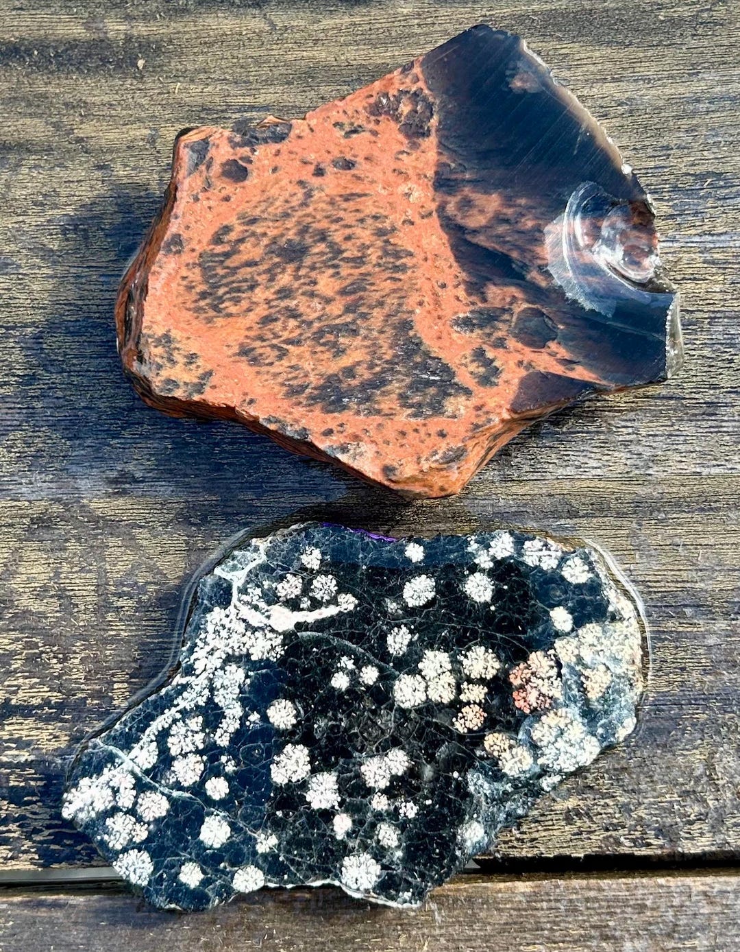 Obsidian Stone Slab Combo: Mahogany & Firework, Unpolished Lapidary ...