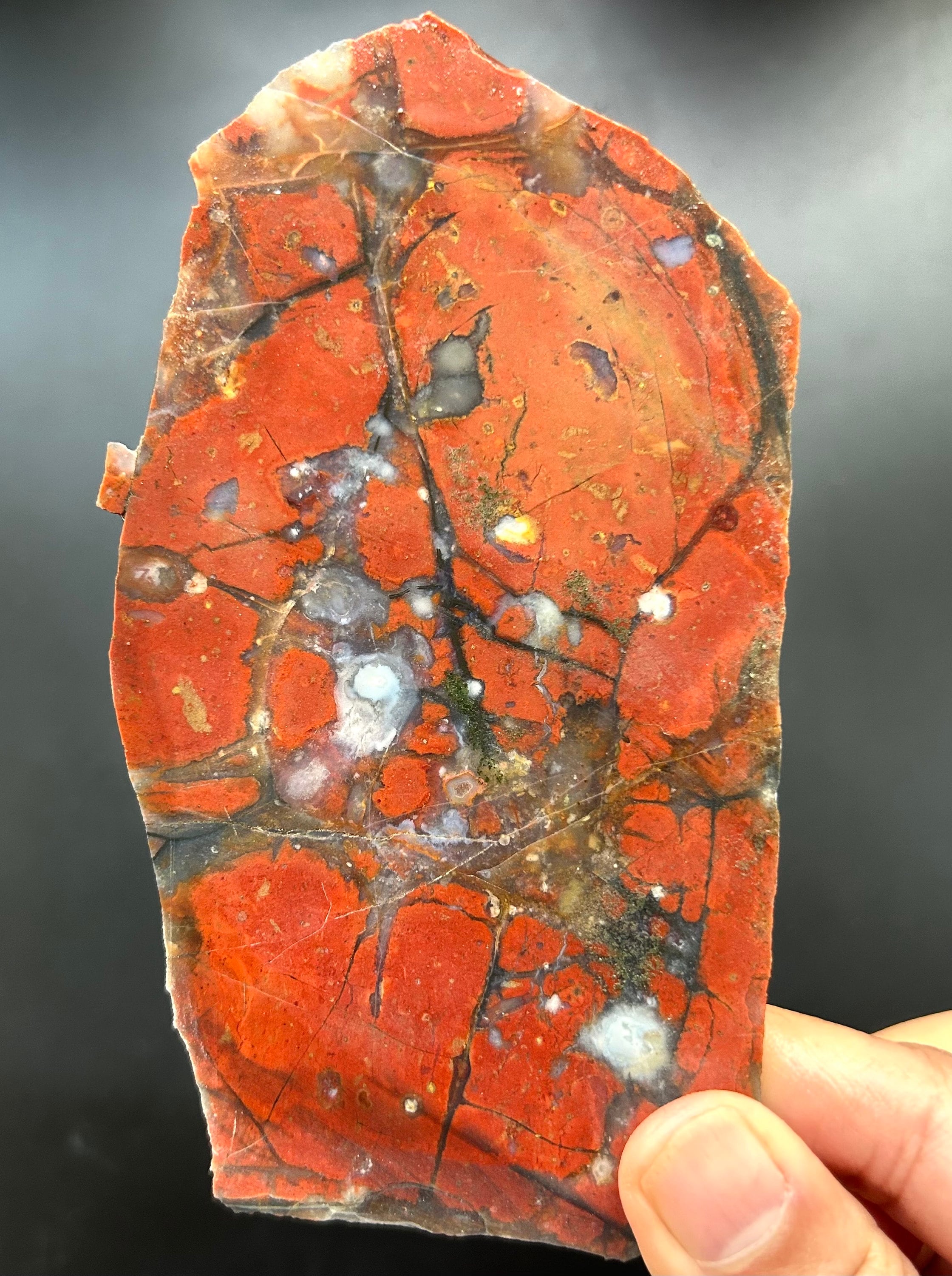 Brecciated Red Jasper Stone Lapidary Slab, 6.5mm Thick, Rough Stone ...