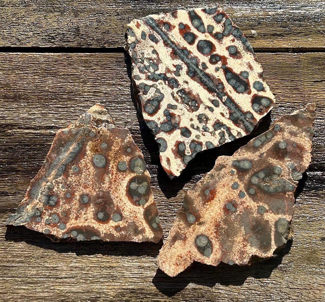 Viper Skin Rhyolite Jasper Stone Slab Mix: 3 Pieces, Unpolished ...