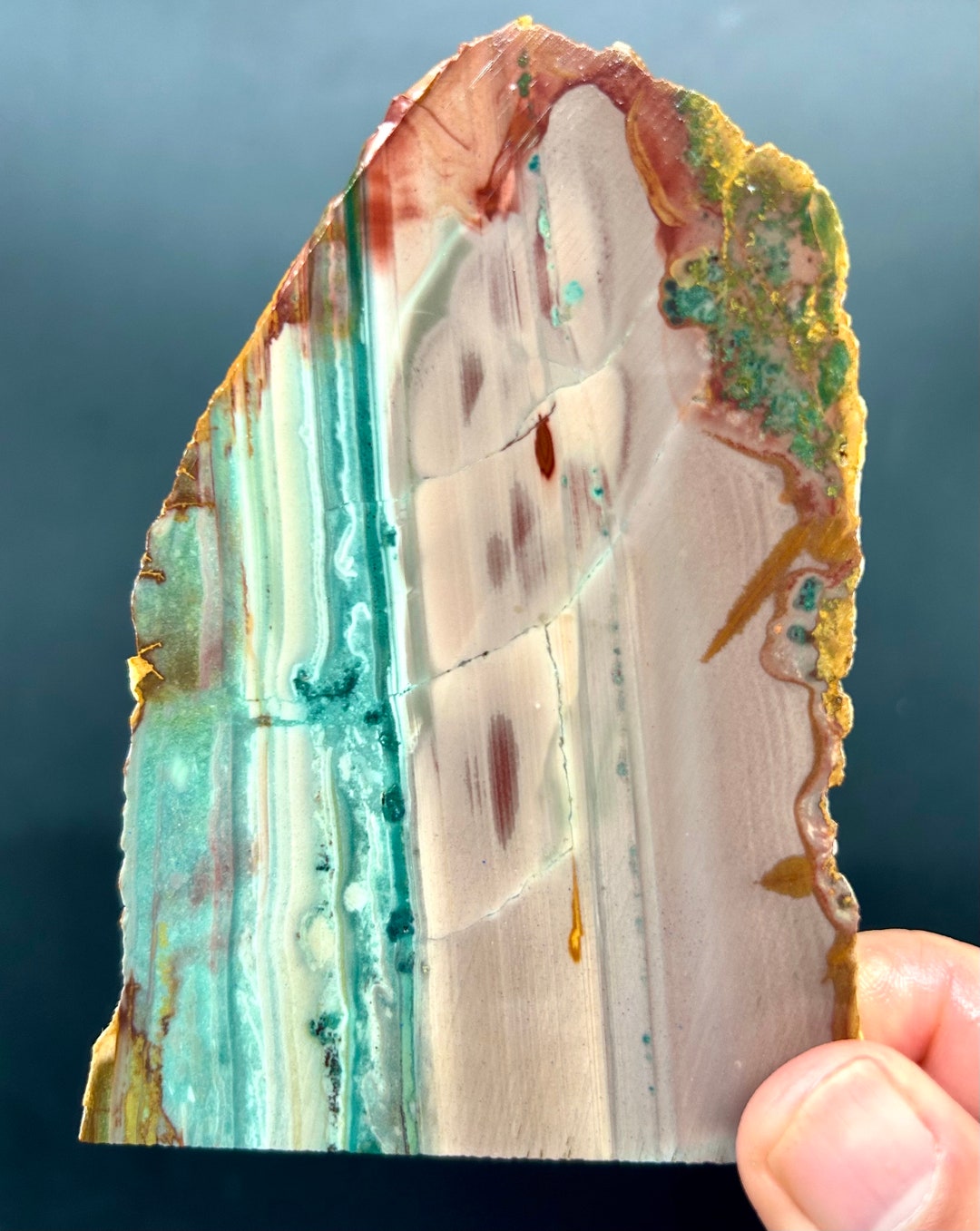 Imperial Jasper Stone Lapidary Slab, 6.5mm Thick, Rough Stone, Cabochon ...